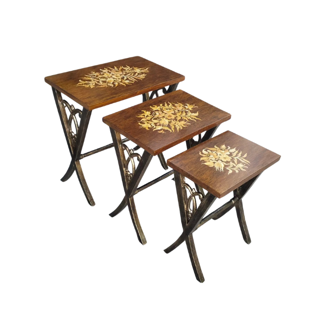 Rustic Harmony Wooden Nesting Table | Doorpey.com