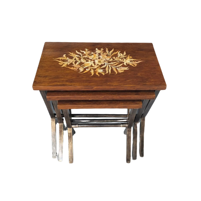 Rustic Harmony Wooden Nesting Table | Doorpey.com