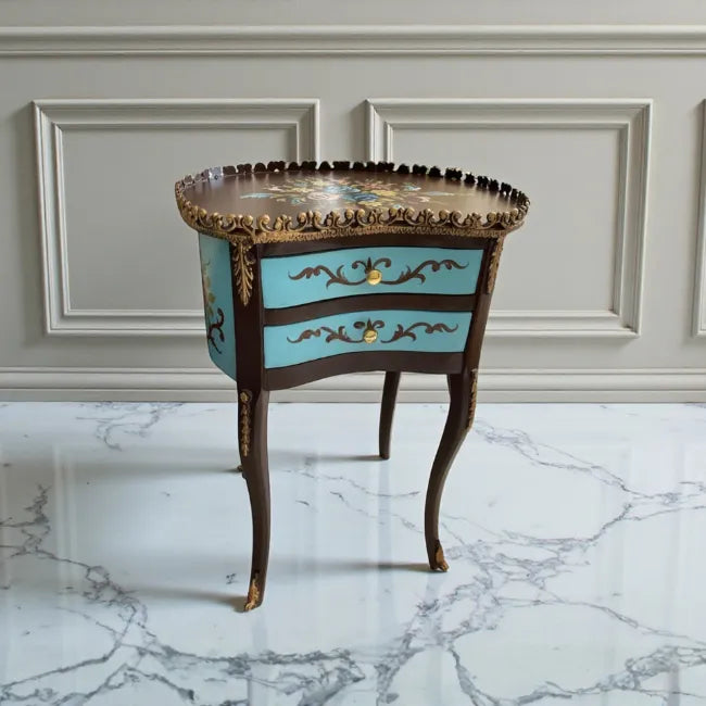 Azure Crest Wooden Table | Side & End Table with Classic Detailing ...
